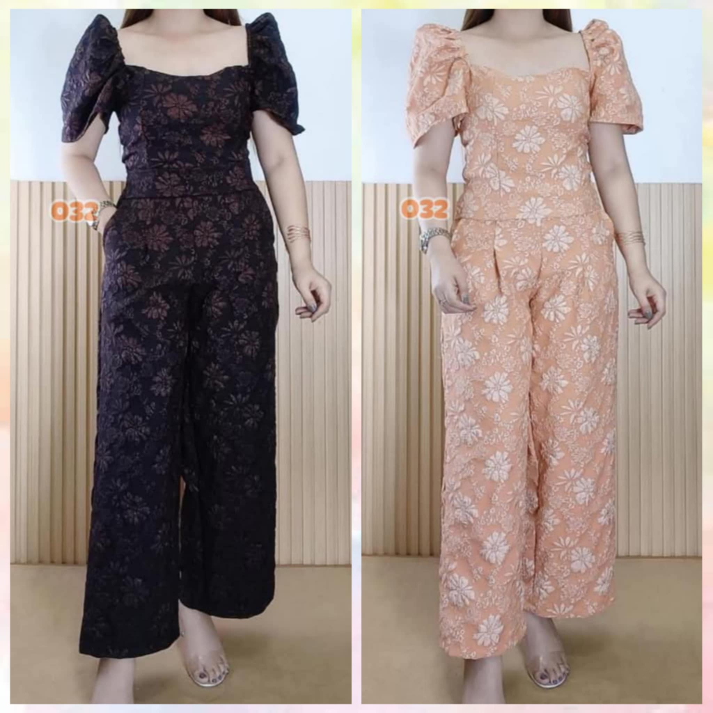 SMALL TO MEDIUM • Filipina Puff Sleeves Top and High Waist Pants Modern ...