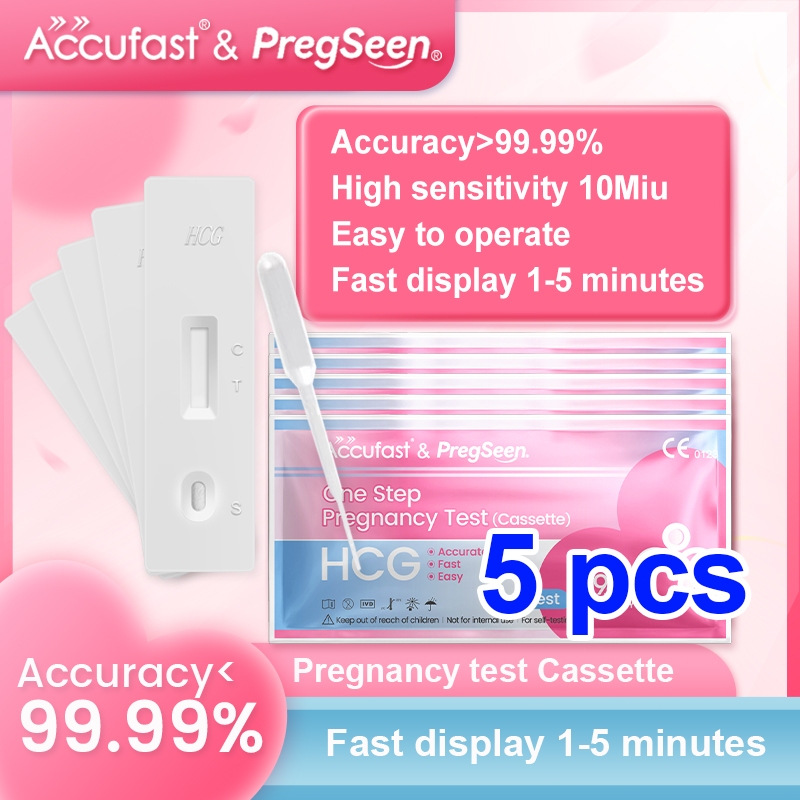 5 Pcs ACCUFAST Early Pregnancy Test Kit Cassette Advan One Step HCG ...
