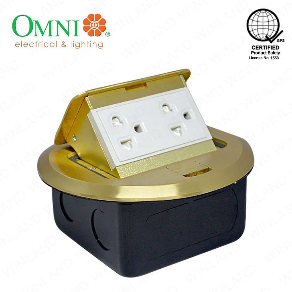 Omni by Winland Floor Mounted Outlet Round Type 16A 250V ~ Duplex ...