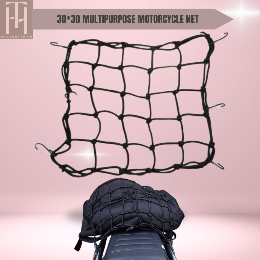 TREND HIVE 30*30cm Motorcycle Fuel Tank Helmet Net Moto Cargo Luggage ...