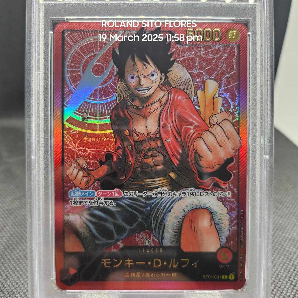 One Piece TCG PSA10 Gem Mint Graded Card ST01-001 PL Monkey D. Luffy ...