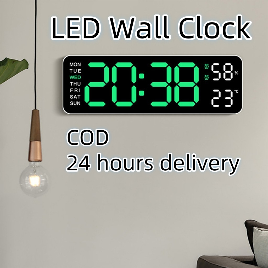 In Stock LED Wall Clock Digital Wall Clock Large Display LED Alarm ...