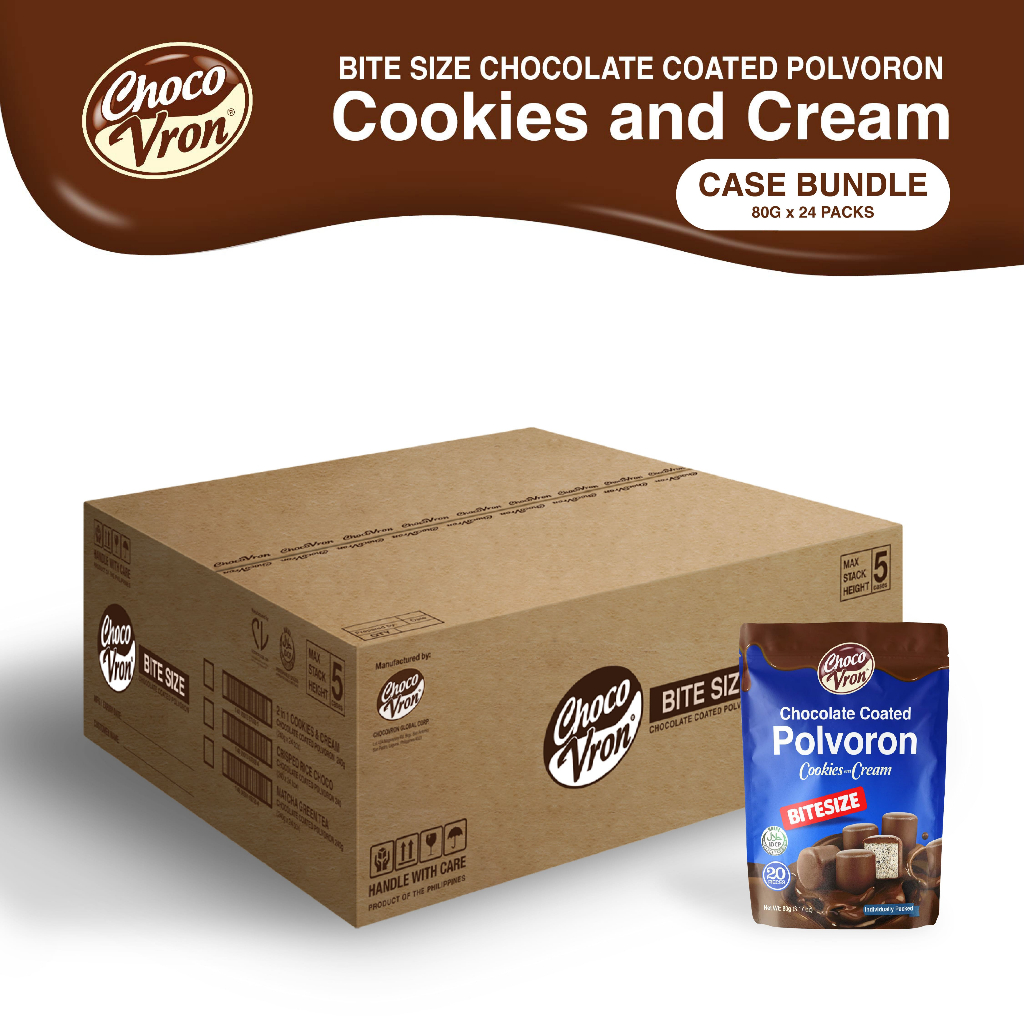 ChocoVron Bitesize Chocolate-coated Cookies and Cream Polvoron 80g (1 ...