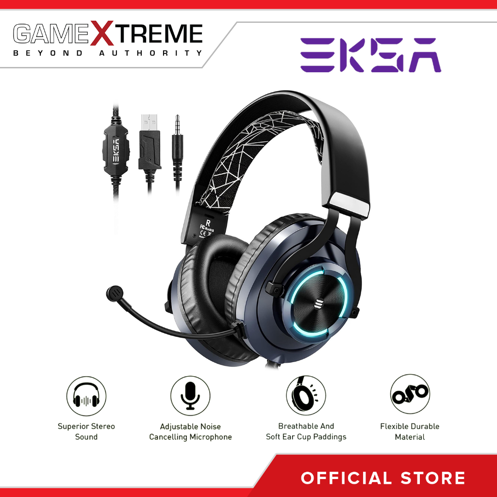 Eksa E3000 3.5mm Gaming Headset Blue | Shopee Philippines