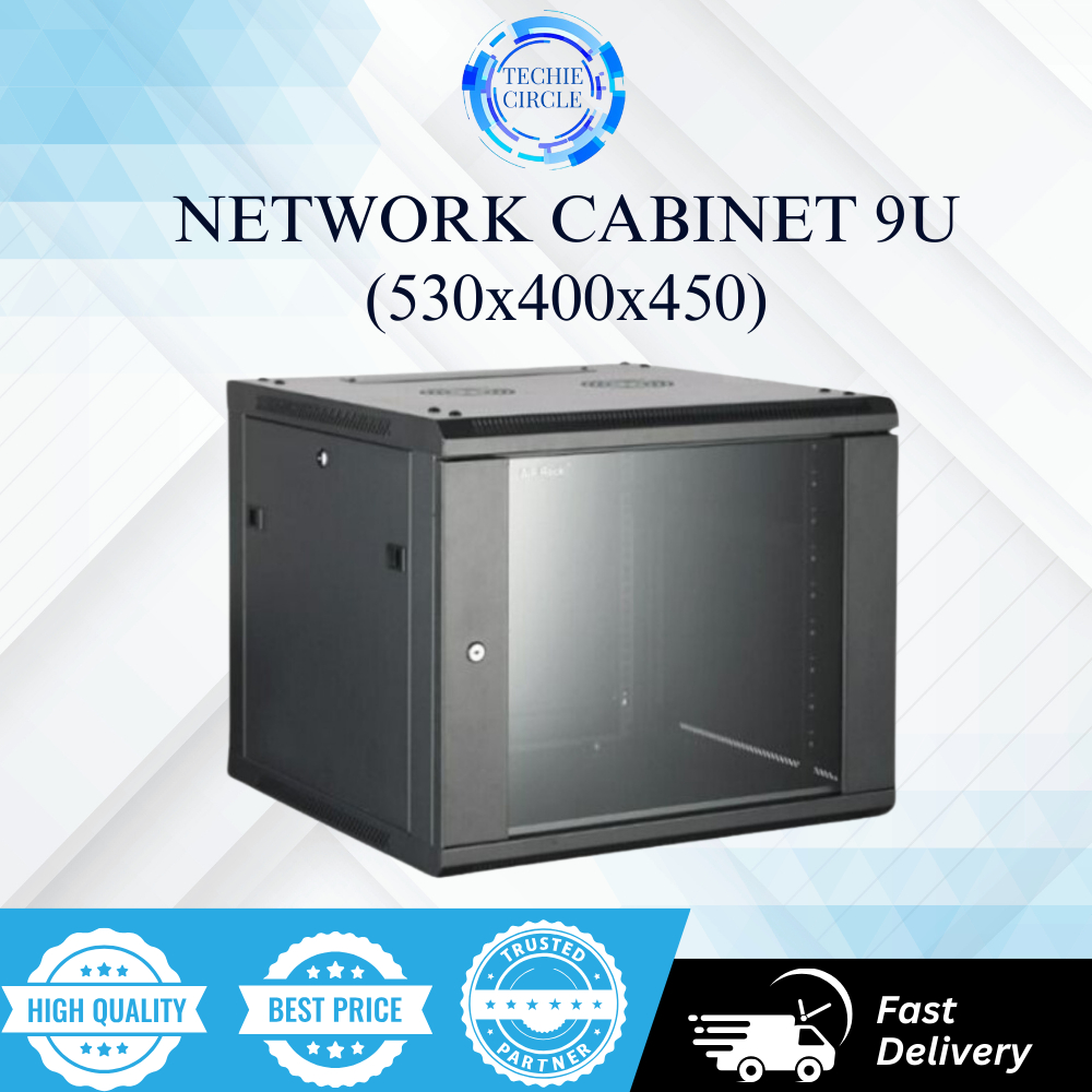 Techie Circle 9U Data Rack Server Cabinet Network , Wallmounted Data ...