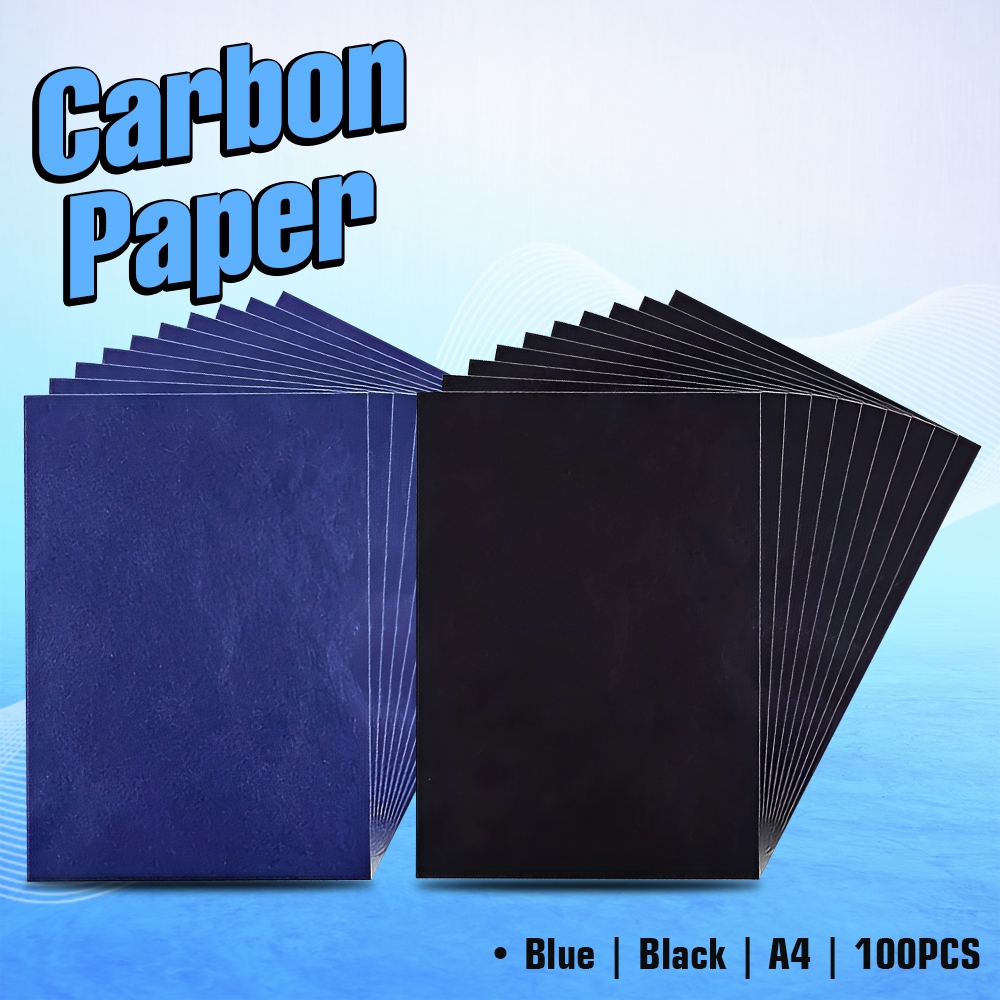 100pcs Carbon Paper A4 Size Black & Blue | Shopee Philippines
