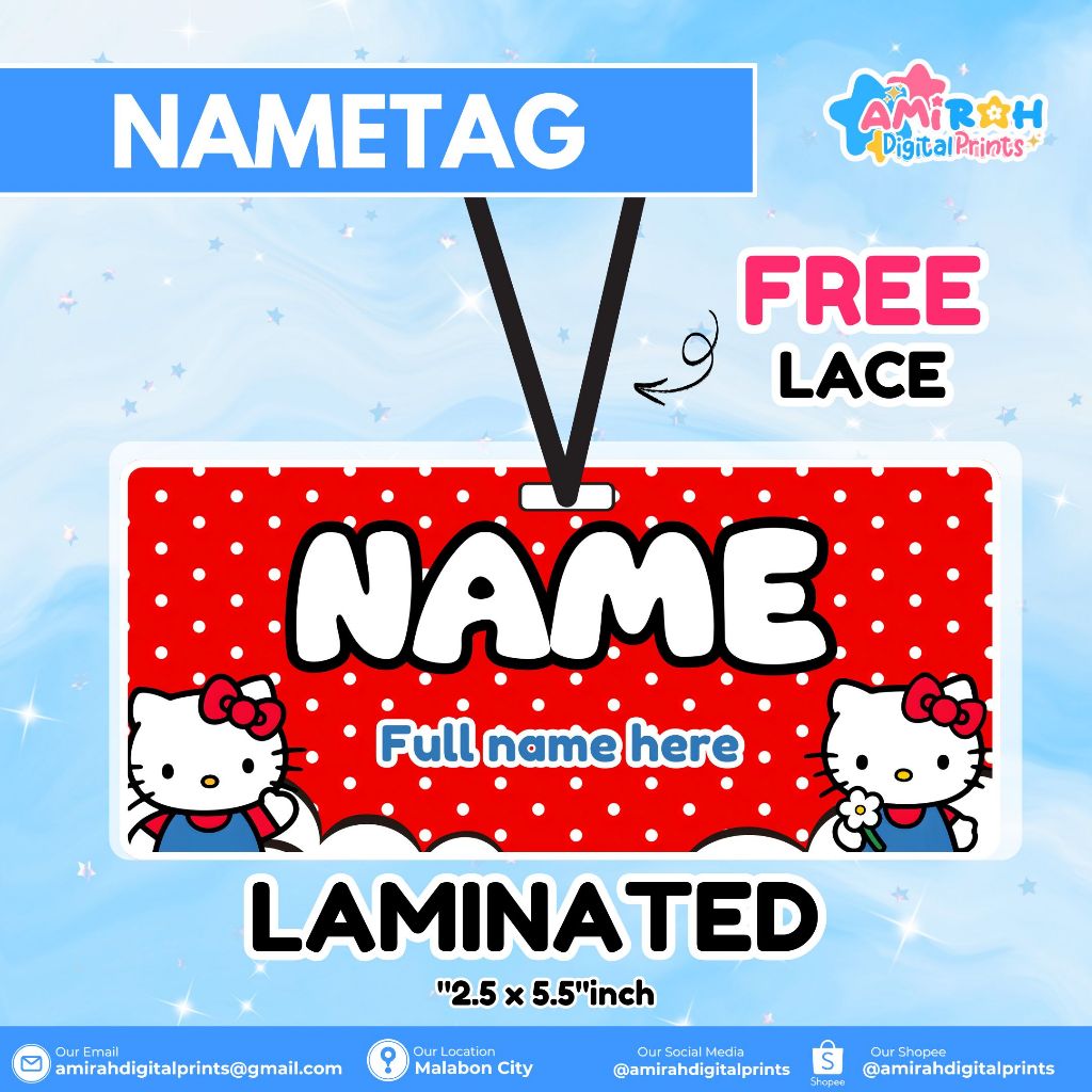 CUSTOMIZED LAMINATED NAME TAG WITH LACE GIRLS THEME | Shopee Philippines