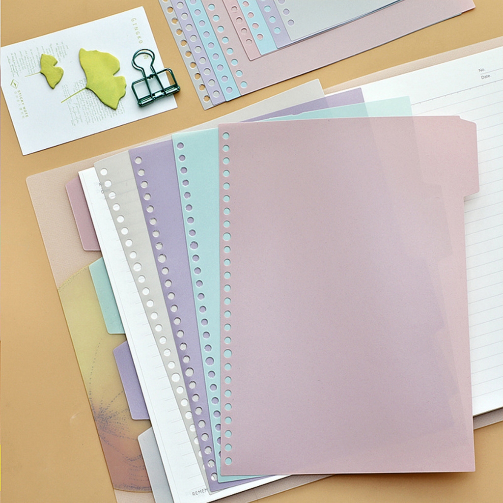 A5/B5 PP Index Page Separator Dividers Colors Loose Leaf Binder 4 ...