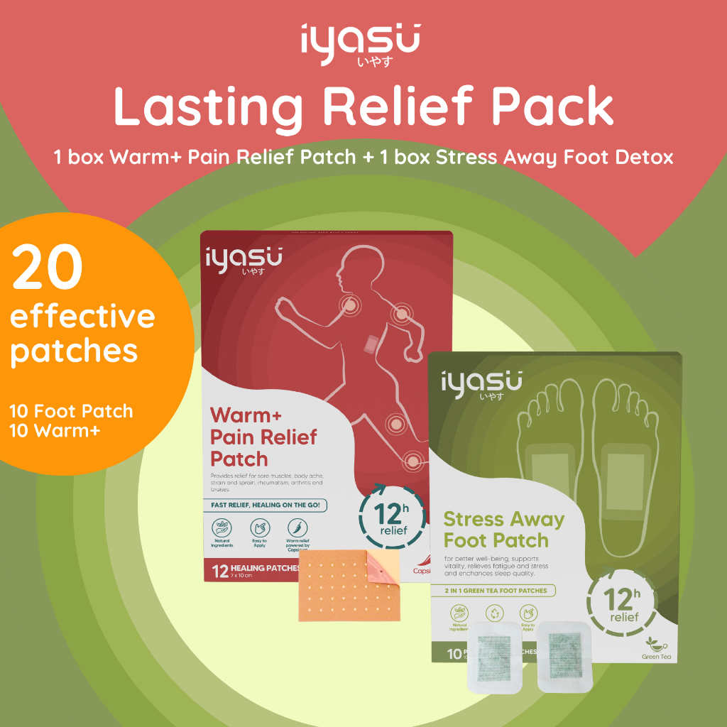 Iyasu Capsicum Pain Relief Patches & Green Tea Foot Detox Pads ...