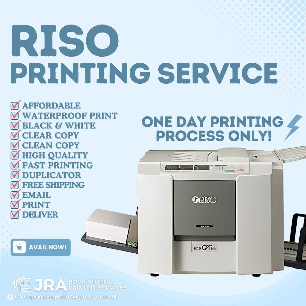 RISO Risograph Duplicator Printing Service (PM First Before Placing ...