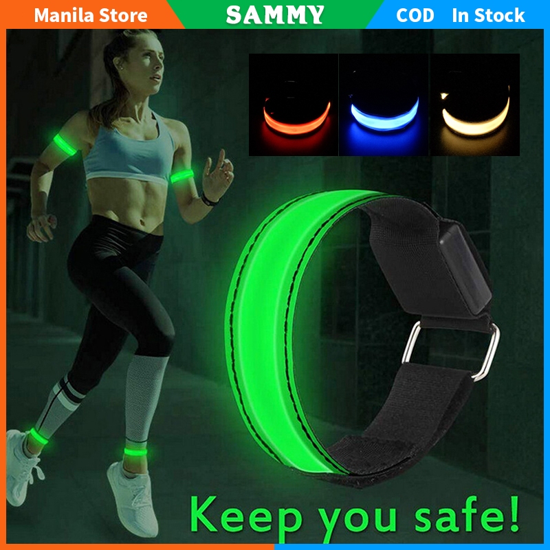 Adjustable LED Safety Armband Glow Strap Night Jogging Accessories ...