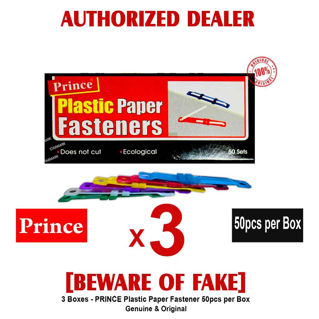 PRINCE Fastener Fasteners Plastic Assorted Colors 50 pcs per Box PRINCE ...