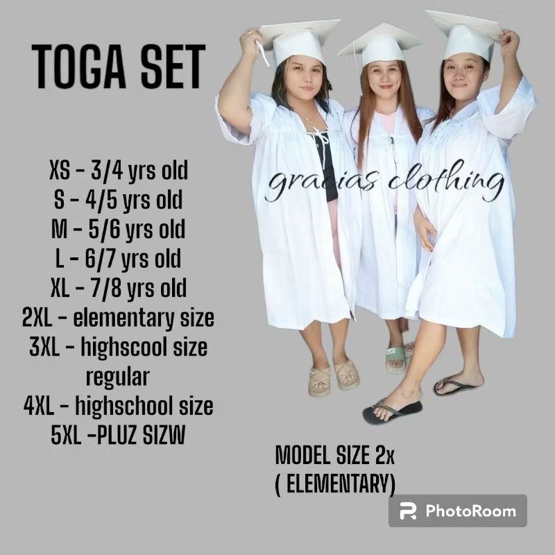 TOGA SET DRESS SCHOOL GRADUATION TETORON FABRIC | Shopee Philippines