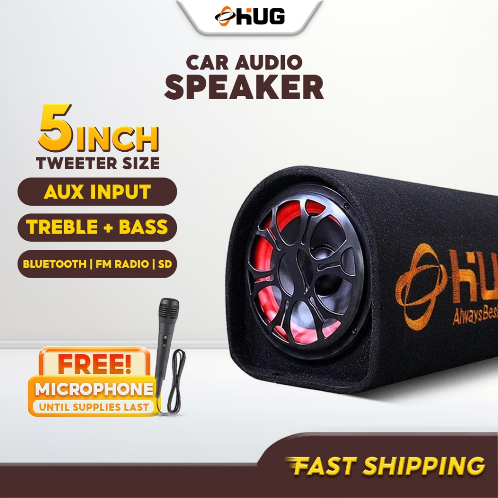 【59% Off】 HUG 5 Inches Car Audio Bluetooth Speaker with Microphone ...