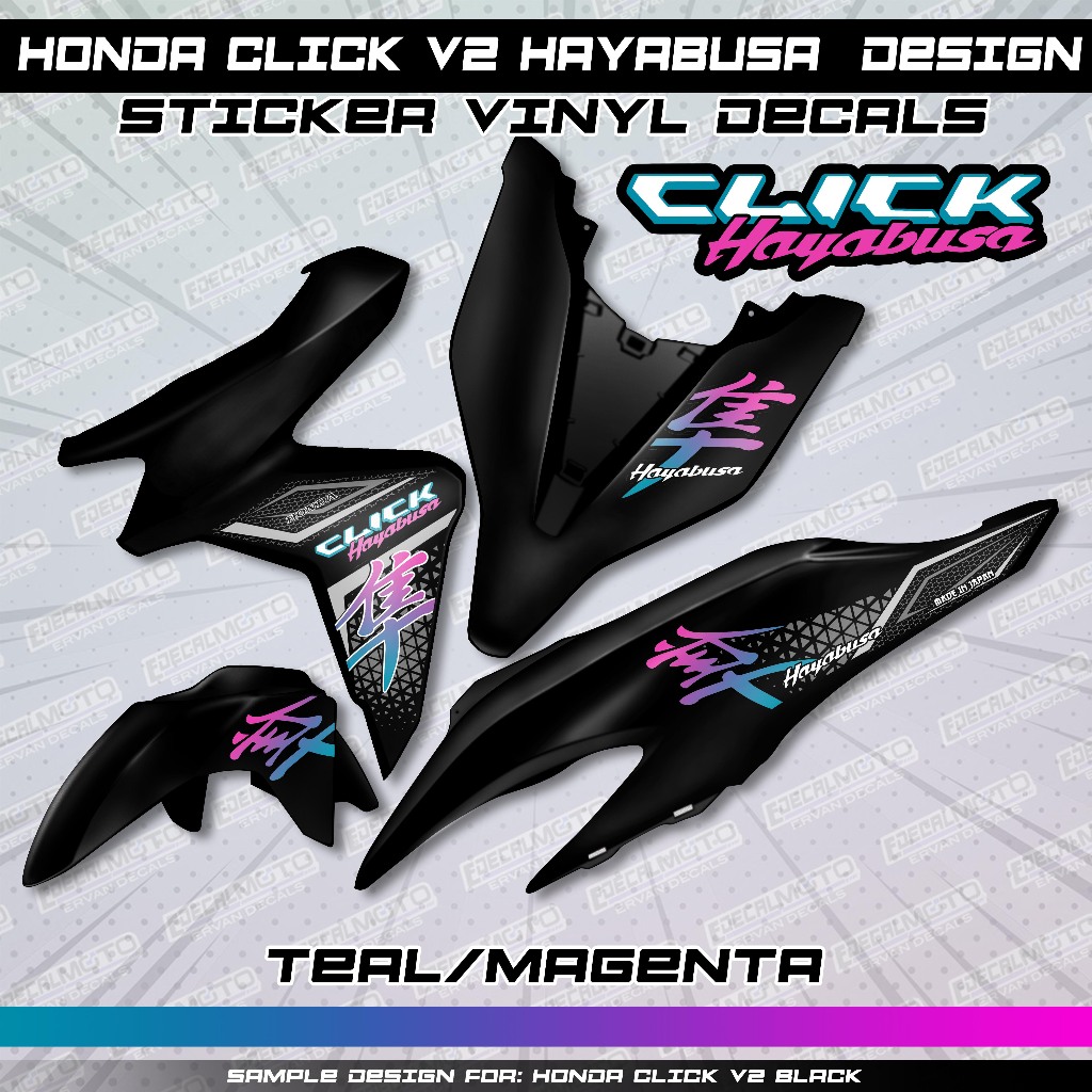 HONDA CLICK VERSION 2 HAYABUSA DESIGN CONCEPT VINY DECAL STICKER VARIO ...