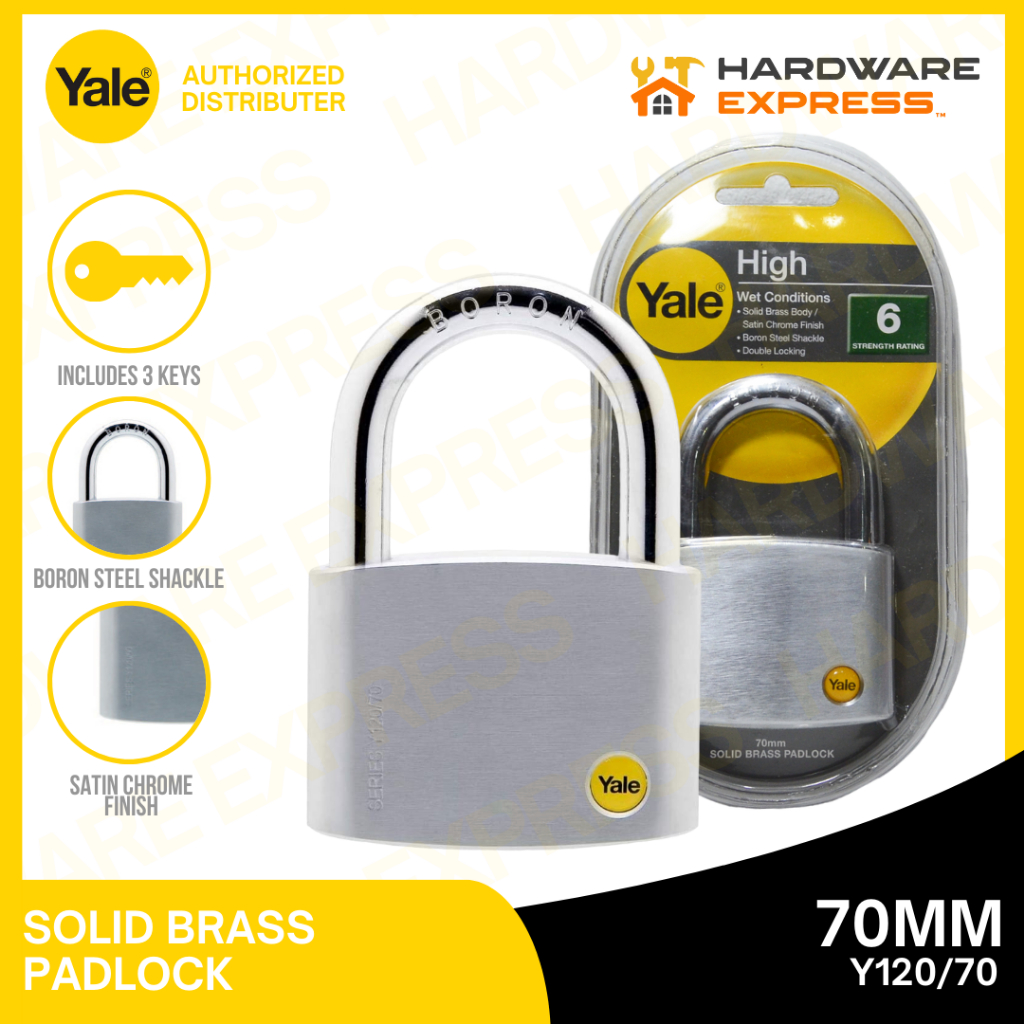 Yale Solid Brass Padlock 70mm Y120/70 | Shopee Philippines