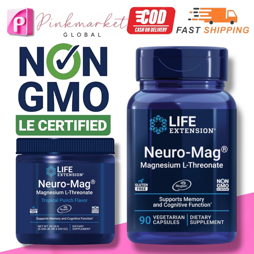 Life Extension Neuro-Mag Magnesium L-Threonate | Brain Health | Memory Focus 90 Caps | Shopee ...