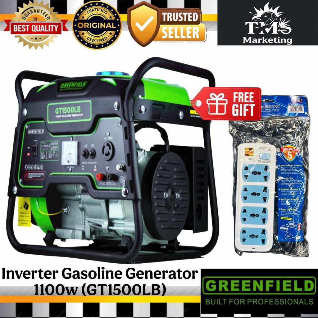 GREENFIELD Gasoline Generator Recoil Start 1100w With Extension Cord ...