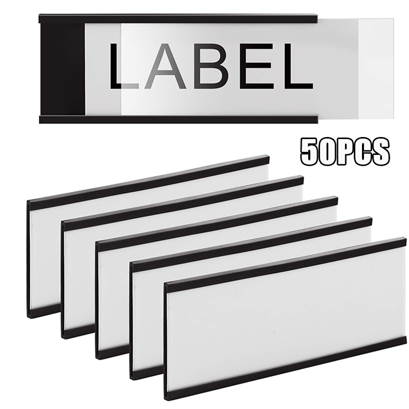 50Pcs Universal Magnetic Label Holders Shelf Label Data Card Holders ...