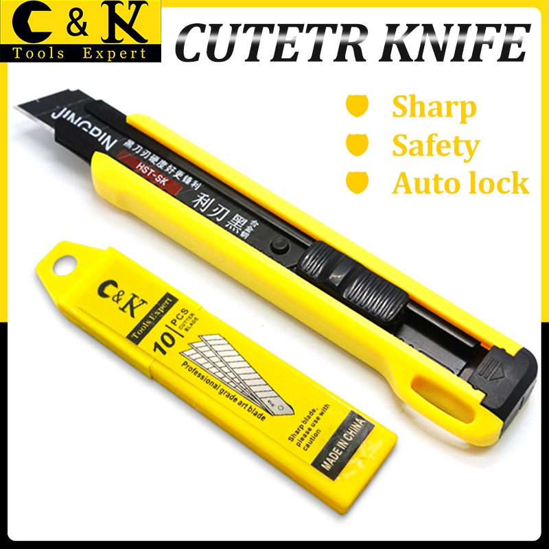 C&K Snap Off Cutter (18×100mm) Utility Knife Blade Auto Lock 90×18MM ...