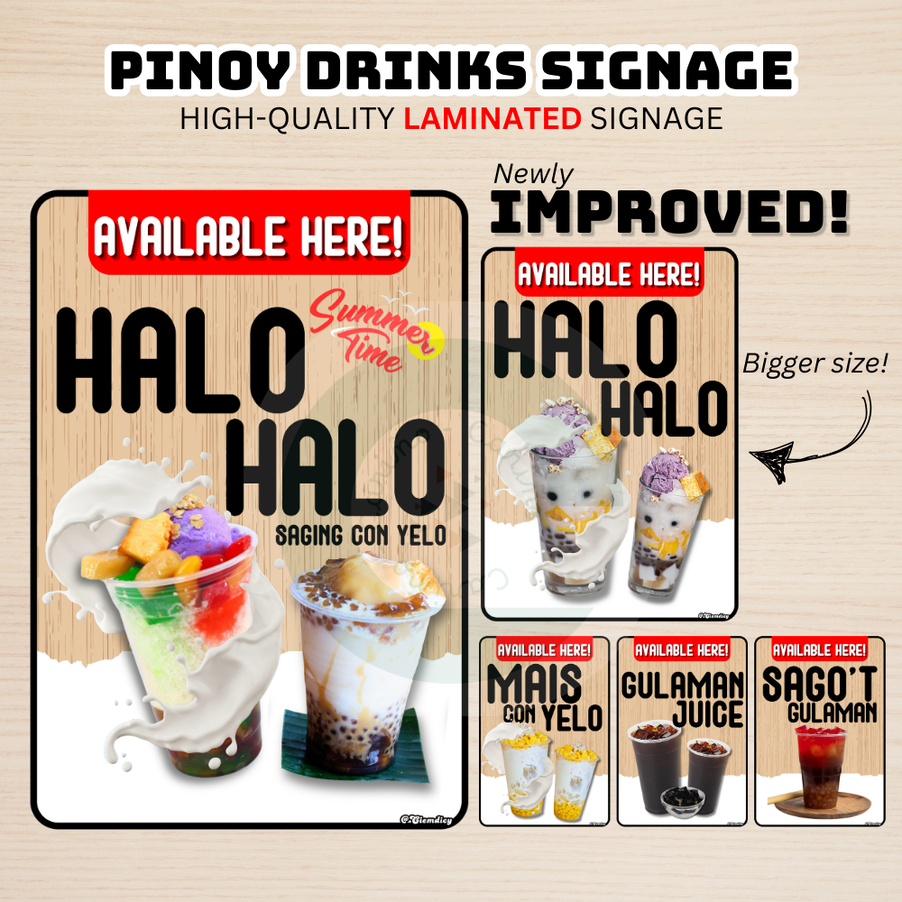 Laminated - Halo Halo Signage l Pinoy palamig Food Signage | Shopee ...