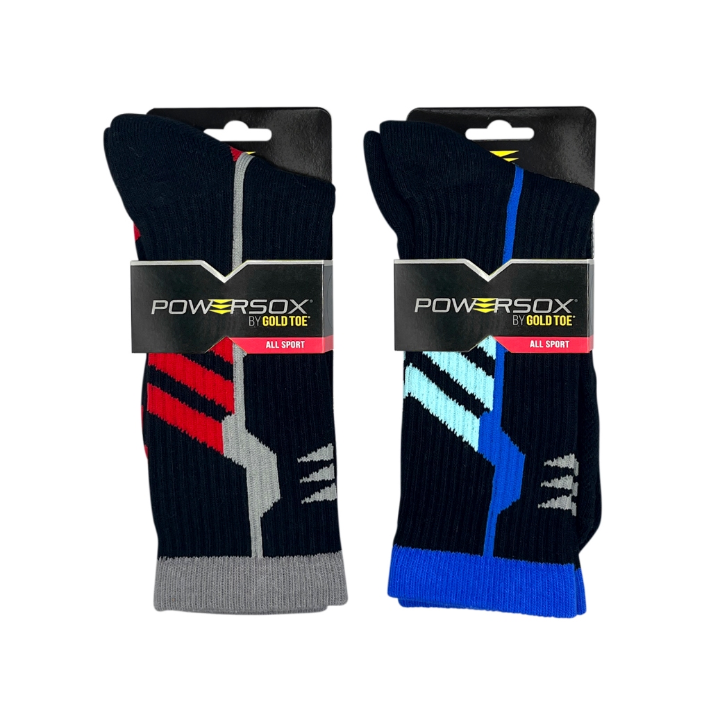 Goldtoe Men's Crew Sports Socks with Chevron Black Body Design | Shopee ...