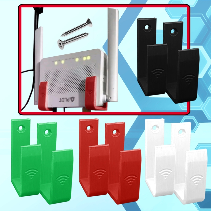 WiFi Modem Wall Mount WiFi Unit Organizer Holder 3D Printed Hook With 2 ...