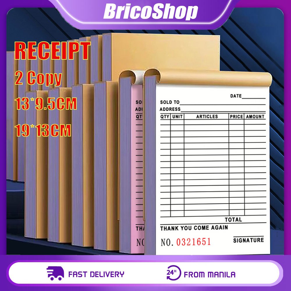2 Copy 50 Sheet Sold Business Delivery Note Carbonized Resibo Receipt ...