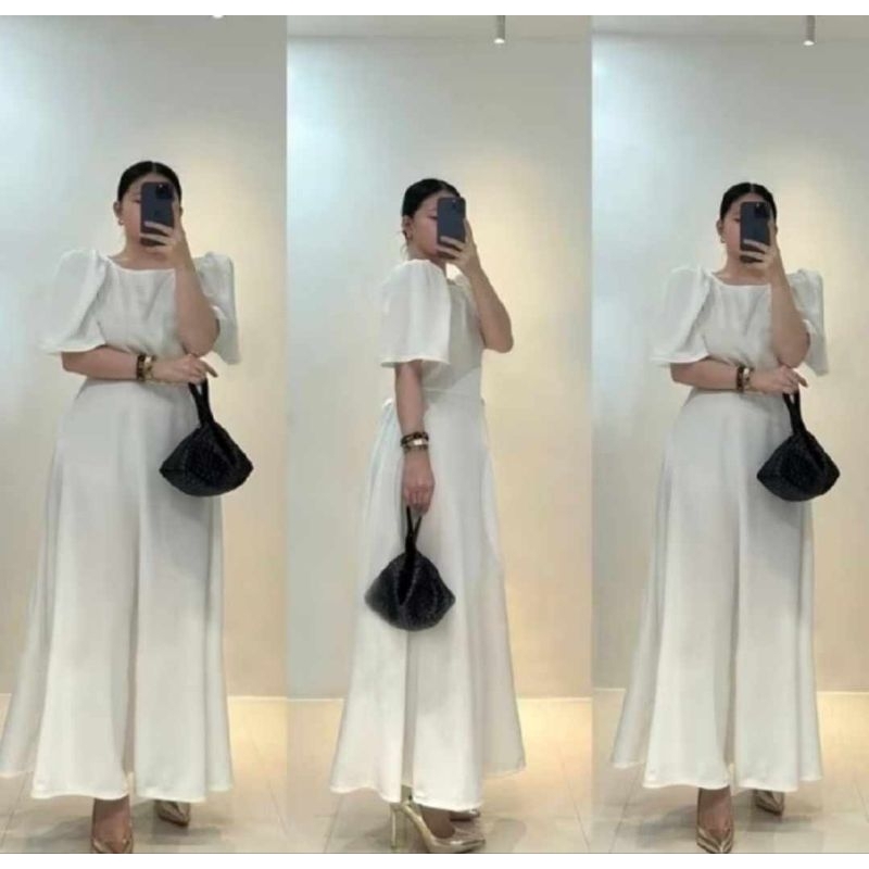 MC Small-XL Karen Puff Maxi Dress Plus Size Crepe Fabric Womenswear By ...