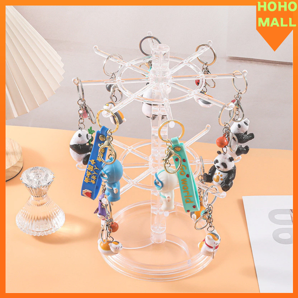 Rotating Rack 2 Layer Jewelry Display Stand Necklace Ring Keychain ...