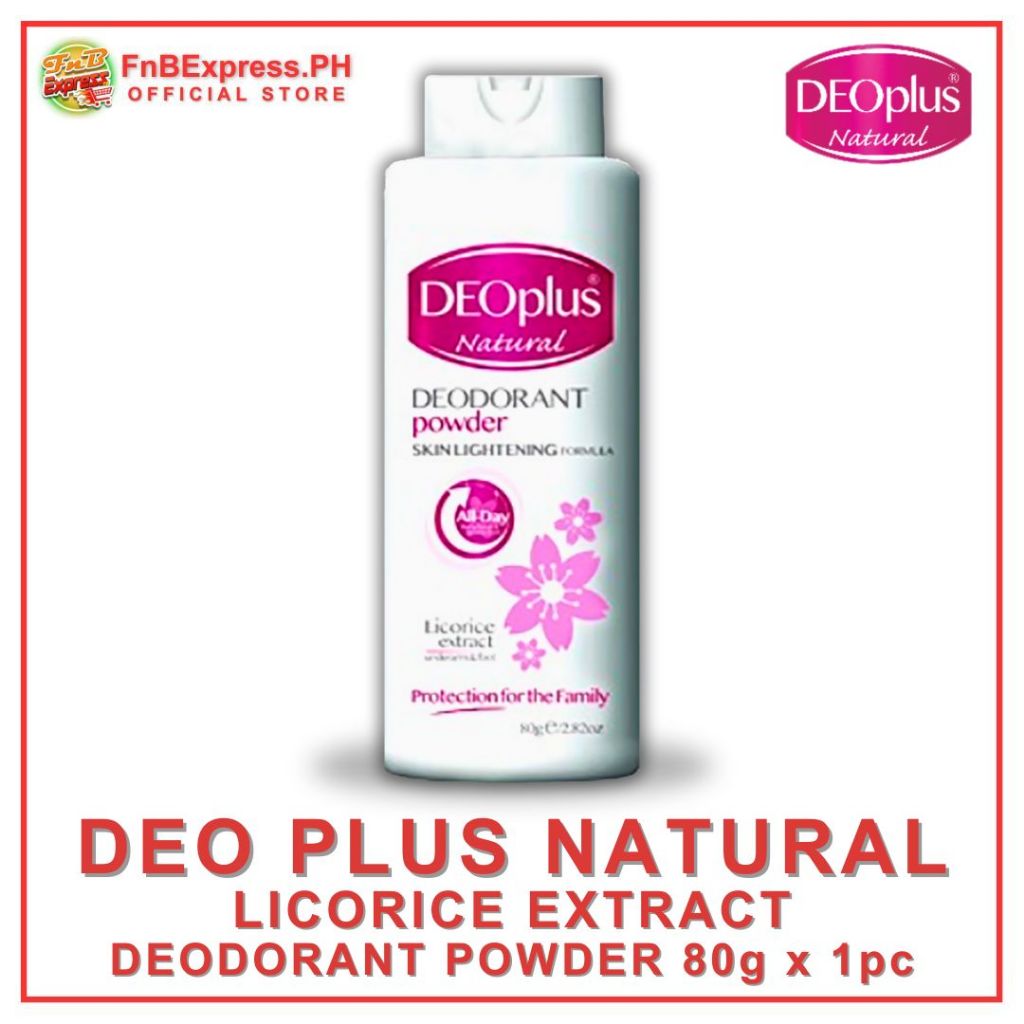 DeoPlus Natural Deodorant Powder w/licorice 80g | Shopee Philippines