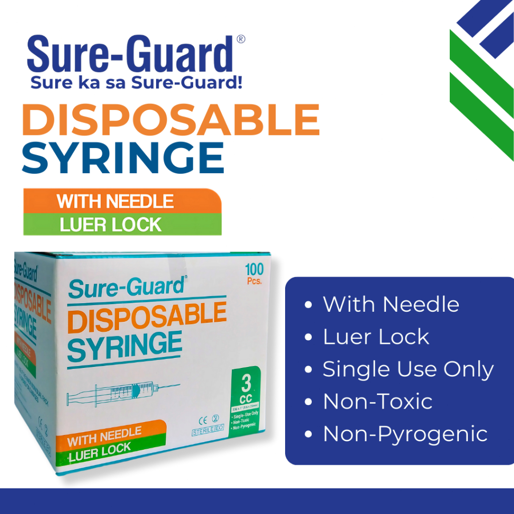 Sure-Guard Disposable Syringe with Needle Luer Lock | Shopee Philippines