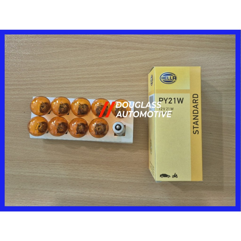(PER PIECE) HELLA Tail Light Bulb PY21W AMBER 12V 21W Single Contact ...