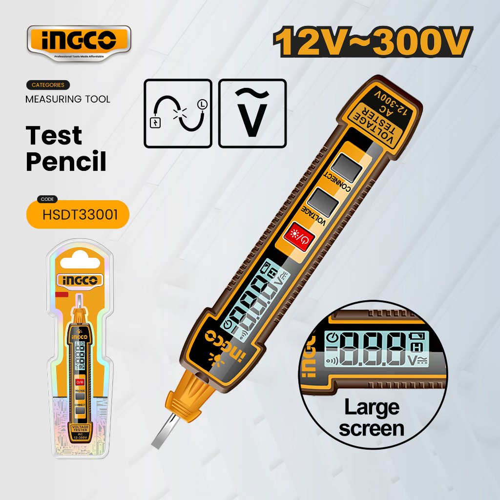 Ingco Digital Voltage Test Pen NCV Detector Live Wire Sensor Electric ...