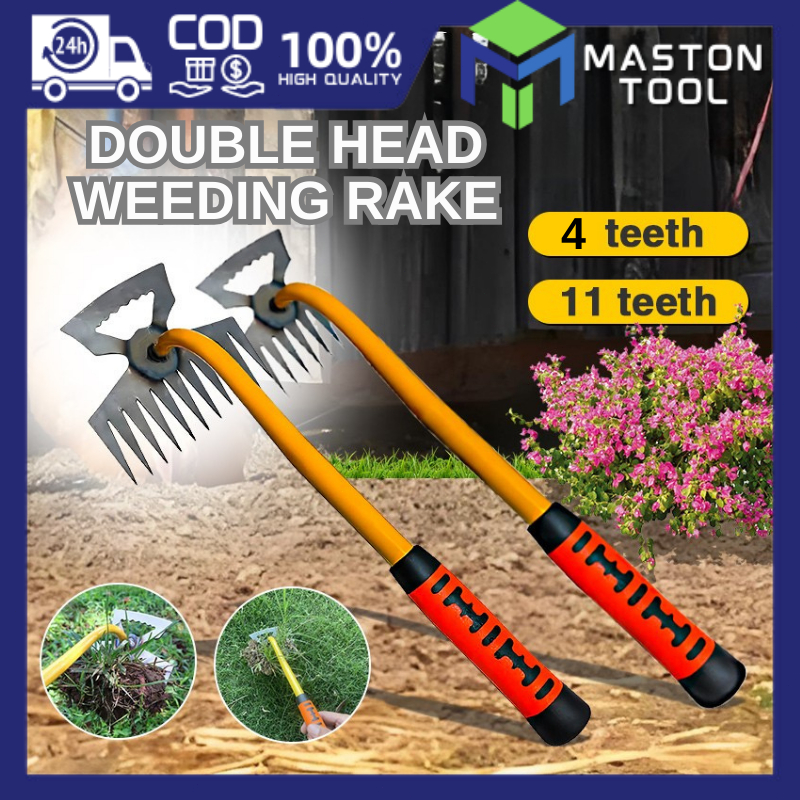 Gardening Hoe Weeding Rake Steel Farm Tool Grasping Raking Loosen Soil ...