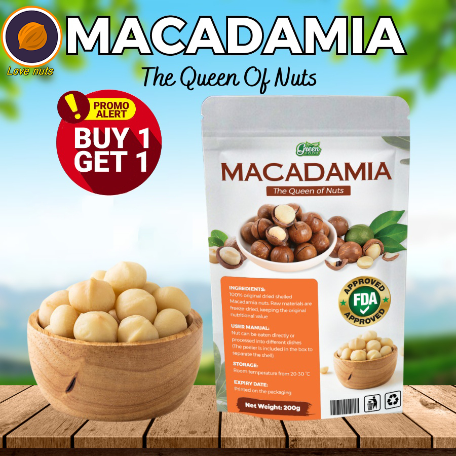 Macadamia Nuts Ready For Eat Macadamia Nuts Organic Rich Nutrition Glunten Free 200g | Shopee ...