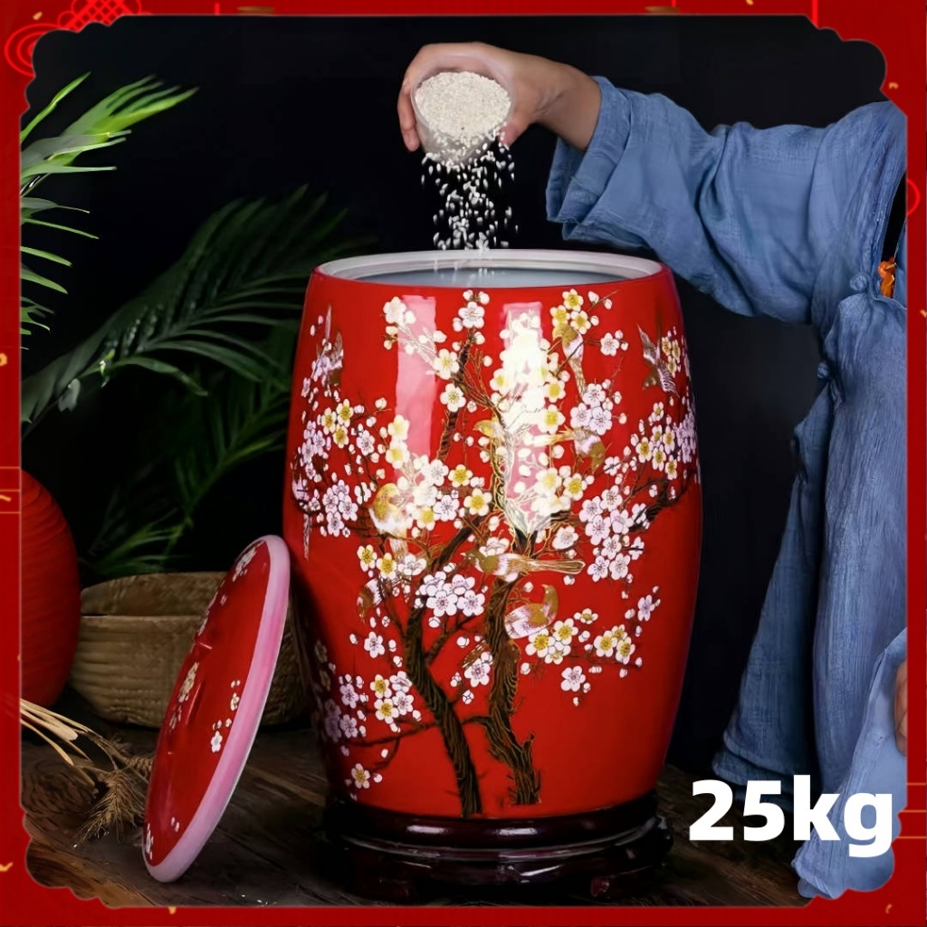 rice storage container 5kg- 25kg/kilos Ceramic airtight porcelain big ...