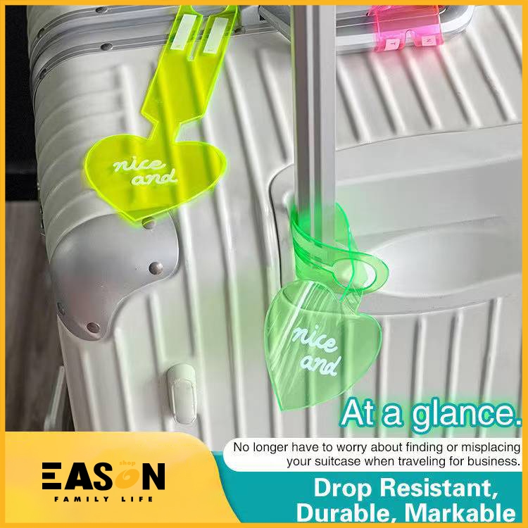 EasonShop COD Fluorescent Color Suitcase Tags - Love-Heart PVC Suitcase ...