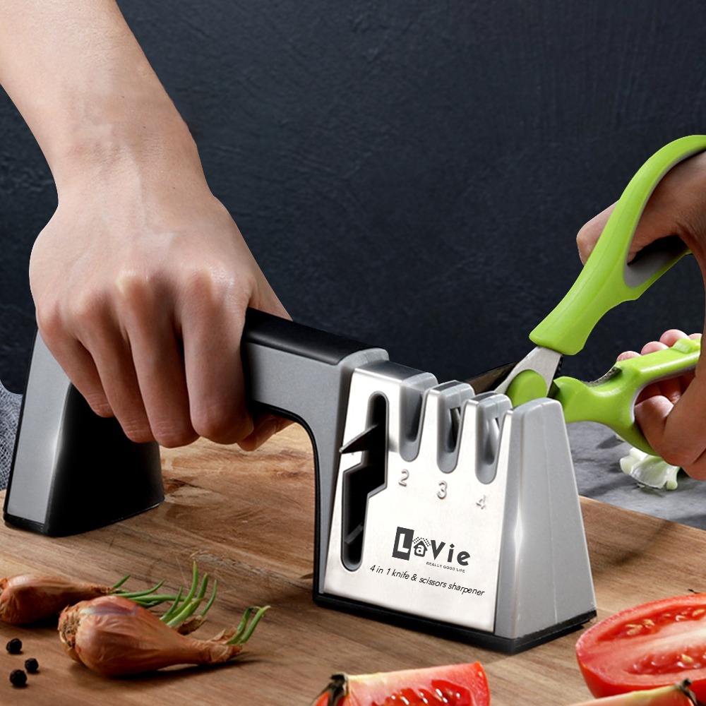 Knife Sharpener original 4 in 1 Diamond Coated&Fine Rod Knife Shears ...