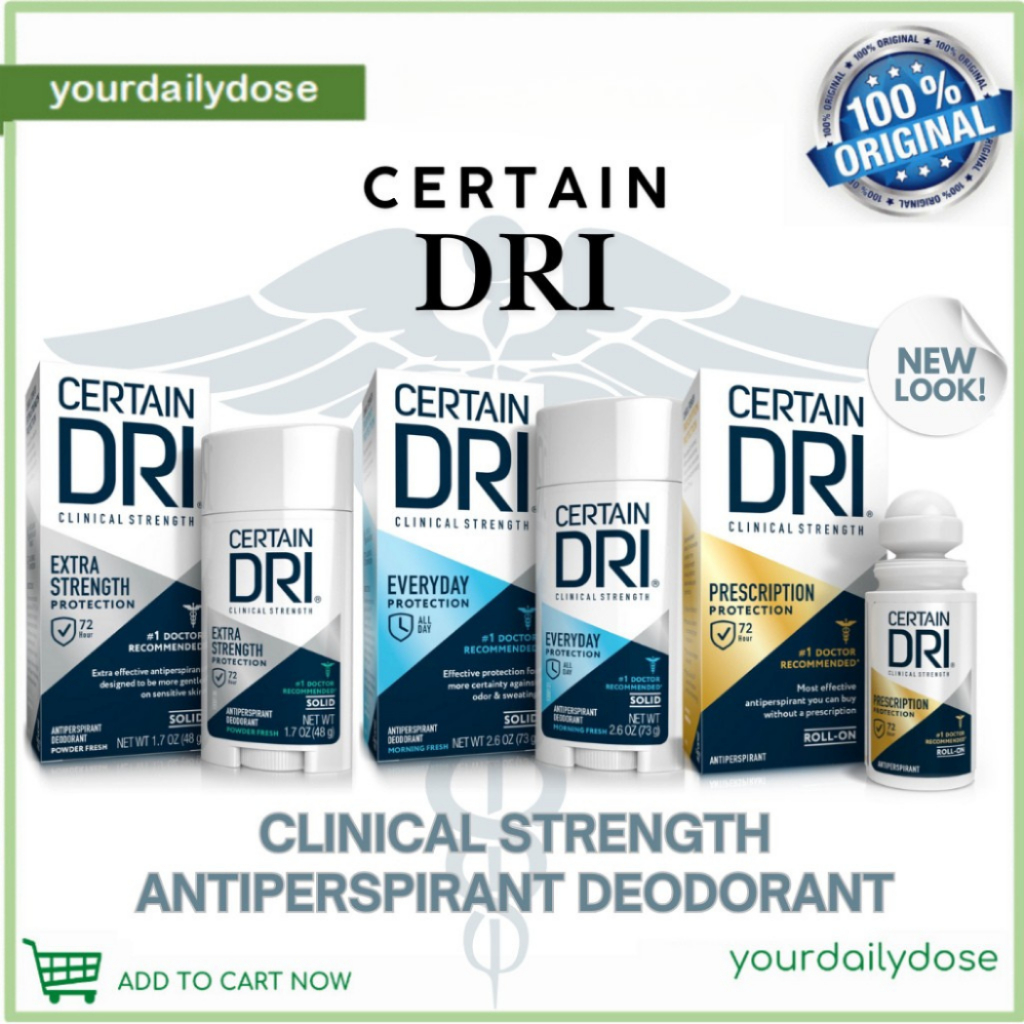 CERTAIN DRI CLINICAL STRENGTH ANTIPERSPIRANT DEODORANT EXTRA ROLL-ON ...