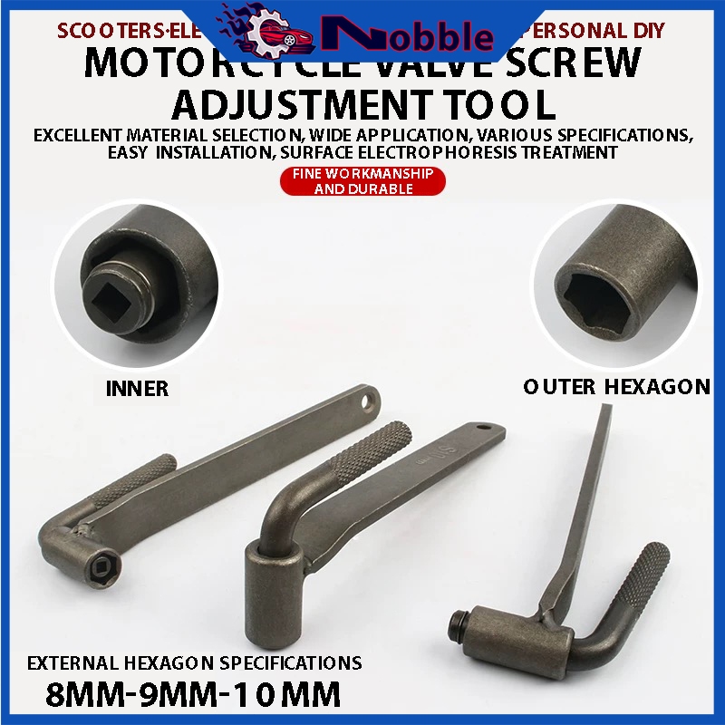 Universal Motorcycle Engine Valve Tappet Adjuster Screw Wrench Tool 8-9 ...