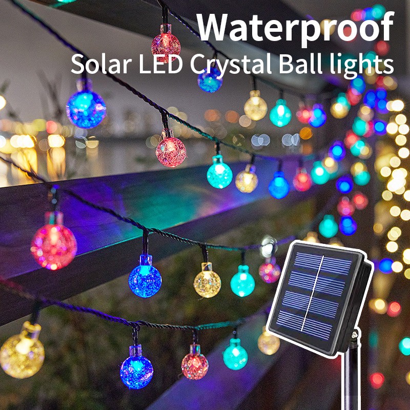 [1day to ship]20/30/50/100 LED Garden Solar String Lights Bubbles ...