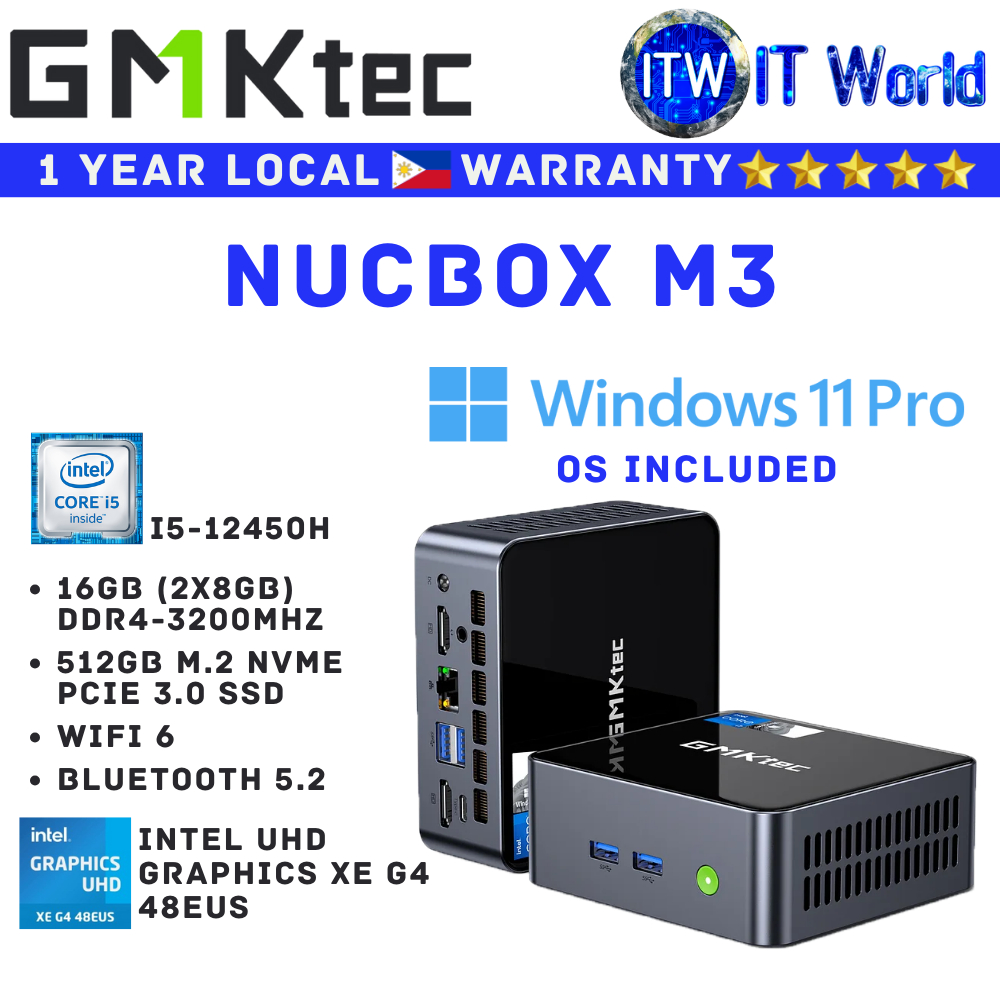 Itw | GMKtec Mini PC All in One Desktop Nucbox M3 Intel Core i5-12450H ...