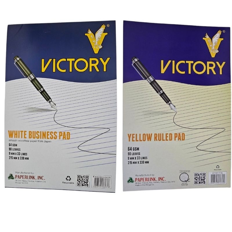 Victory White Business Pad/ Yellow Ruled Pad | Shopee Philippines