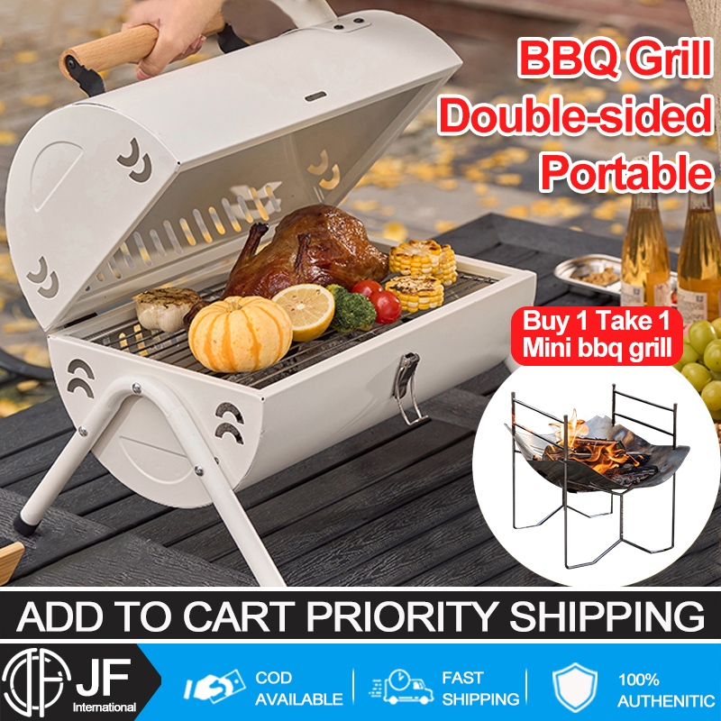 【Buy 1 take 1】BBQ Grill 2-sided grill Foldable cover Barbecue grill ...