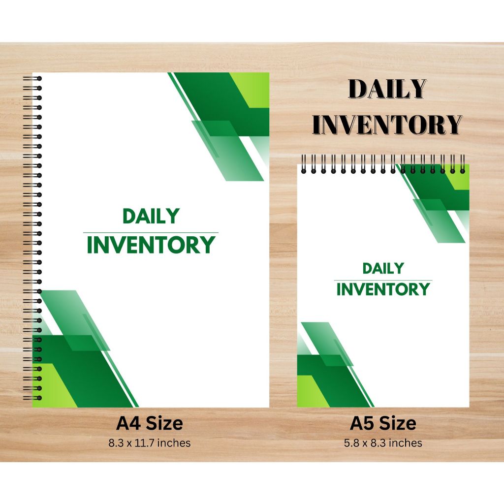 DAILY INVENTORY • Laminated Cover • A5 / A4 size • 80gsm • 70 leaves ...