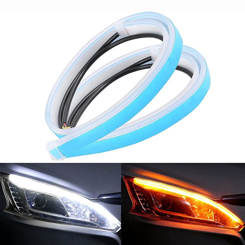 MOTEX 2PCS Daytime Running LED Light Waterproof Car Soft Tube Strip DRL ...