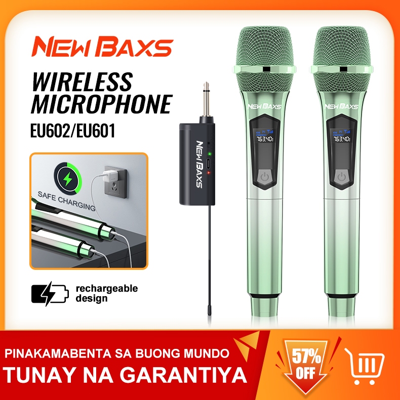 NEW BAXS EU602 wireless microphone original rechargeable | Pang ...