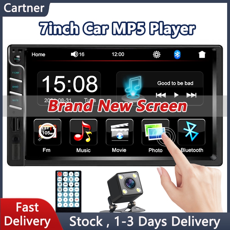 7033 2 Din 7 inch Car Stereo Audio Radio Bluetooth 7" Touch Screen ...