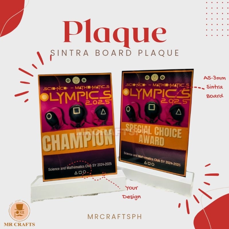 MRC A5 Sintra Board Plaque with stand | Shopee Philippines